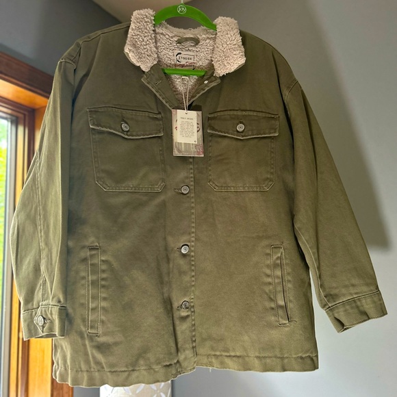 Stoosh | Jackets & Coats | Nwt Stoosh Vintage Denim Trucker Jacket Sage ...